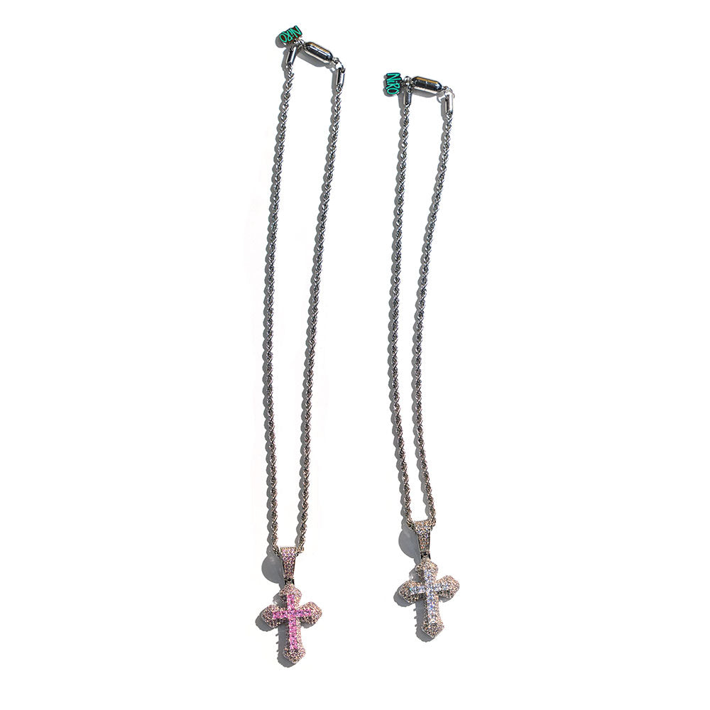 ZiRCONiUM CROSS ROPE CHAiN NECKLACE #111